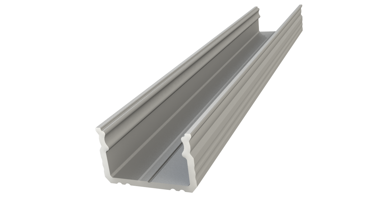 AL12 Surface aluminium profile, 9mm height, 12mm max tape width, 2020mm ...