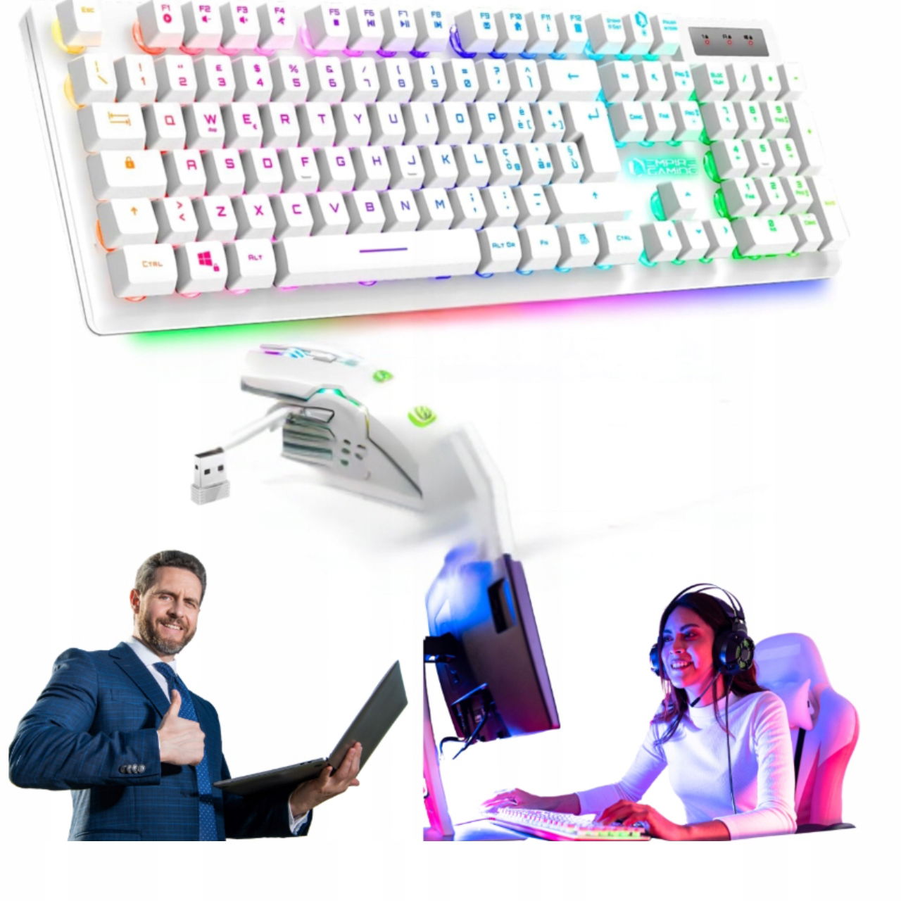 Empire Gaming - Armor RF800 Bezprzewodowa mysz klawiatura podkładka AZERTY | Taniey.PL