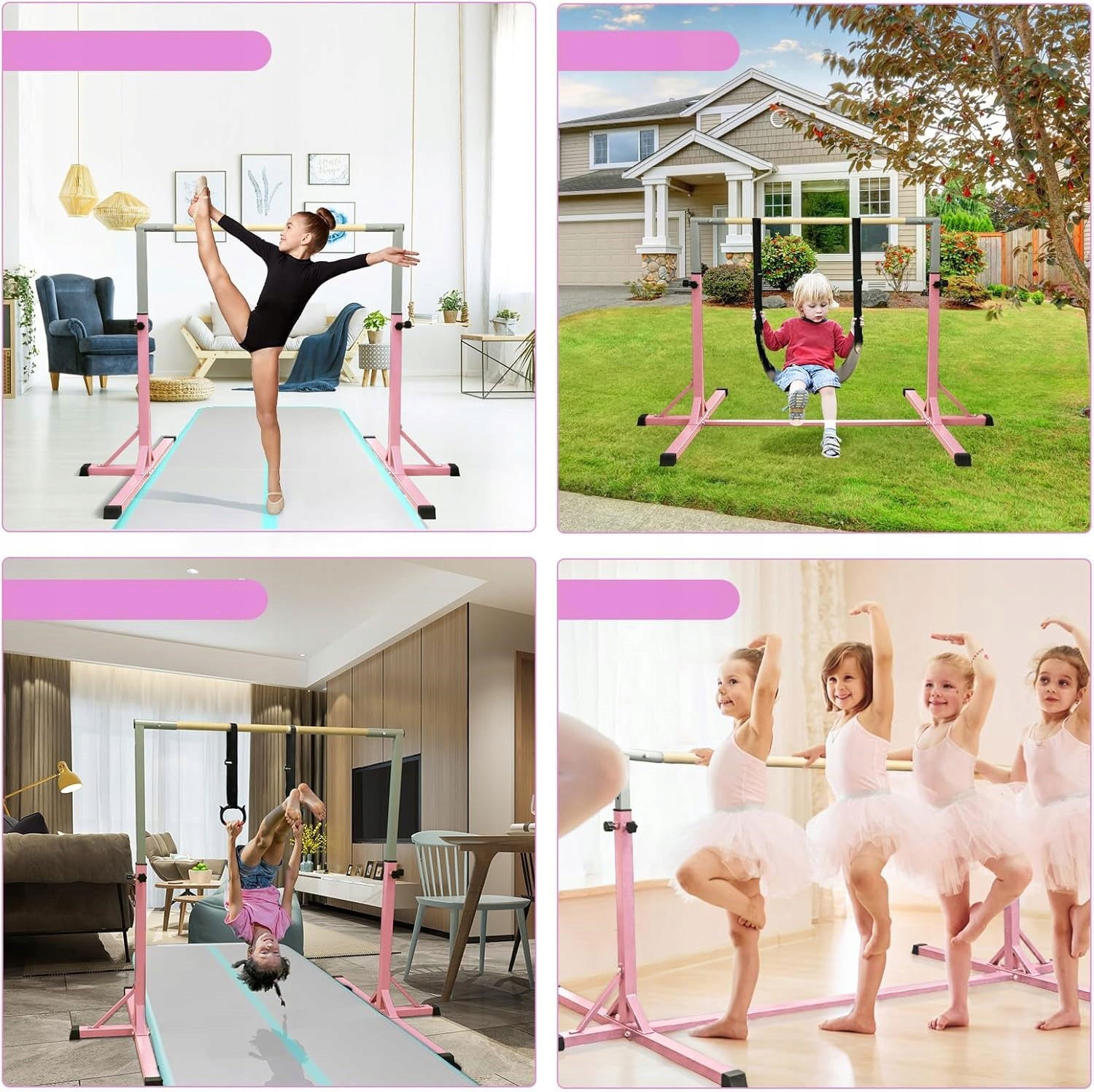 Drążek gimnastyczny dla dzieci z regulacją FbSport - Stabilna ...