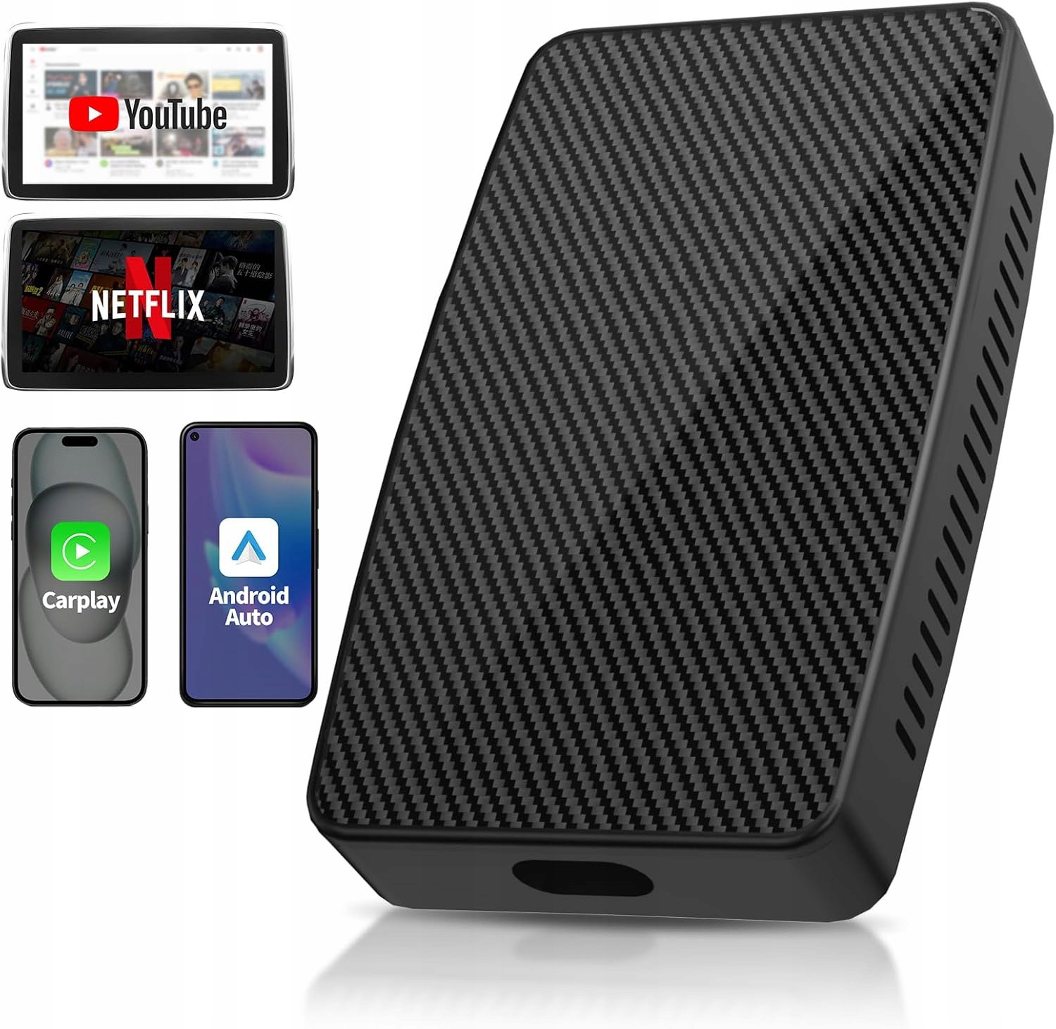 Samochodowy bezprzewodowy USB Adapter VeloBlast C400 CarPlay Android ...