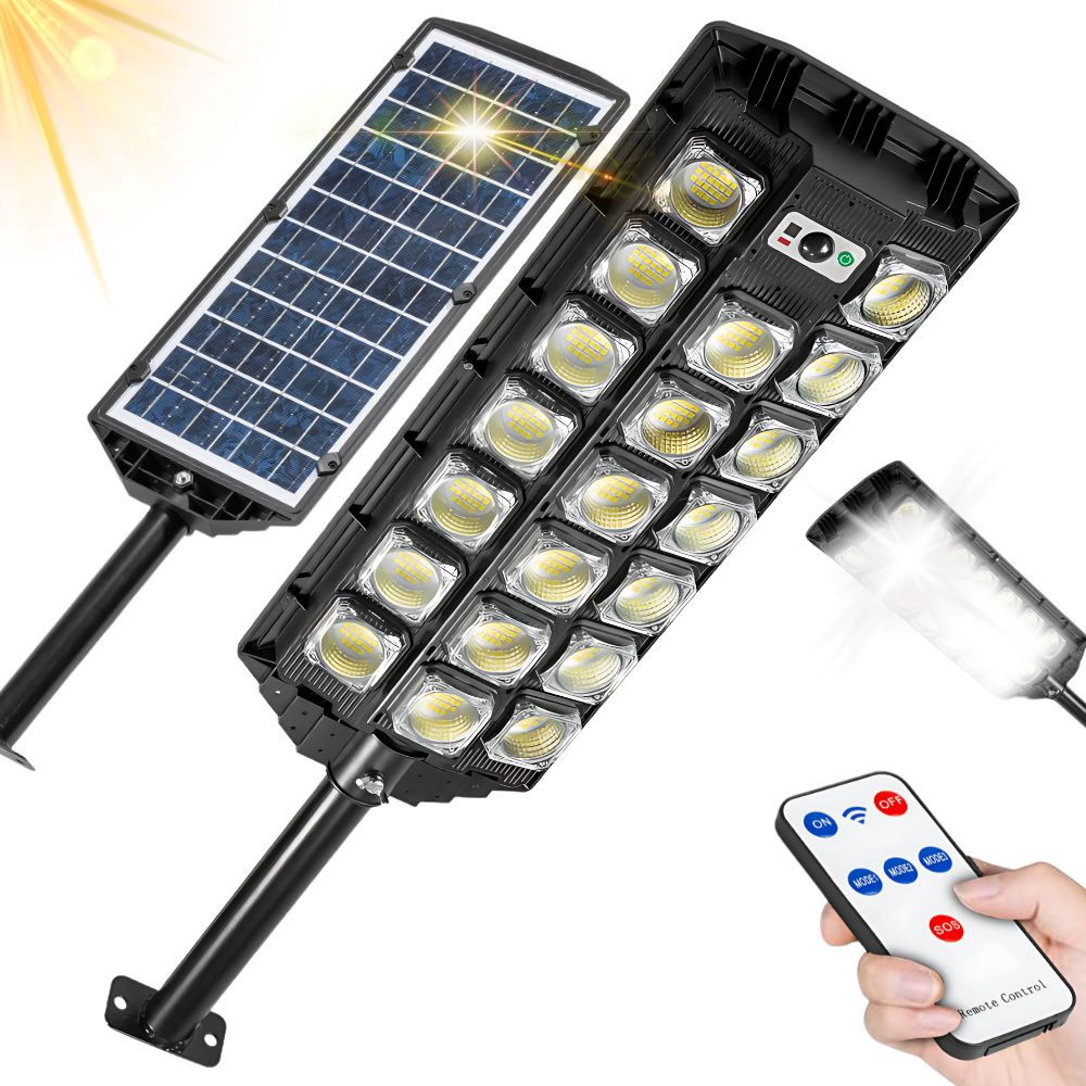 Lampa solarna uliczna led z pilotem mocna wodoodporna ip65 czujnik ruchu | Taniey.PL