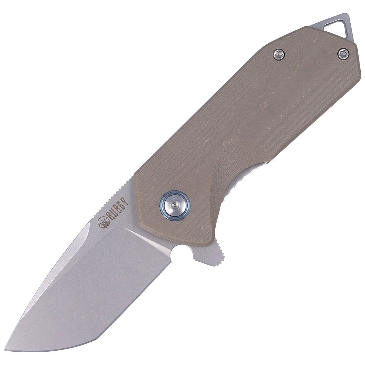 Nóż Kubey Knife Campe, Tan G10, Sandblast D2 (KU203C) | Taniey.PL