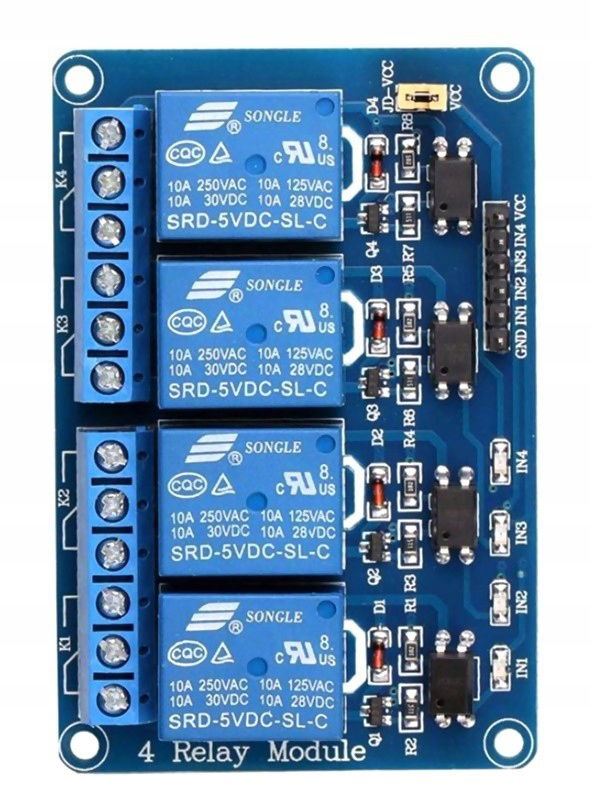 ARCELI 4-kanałowy moduł przekaźnika 5V 10A Arduino | Taniey.PL